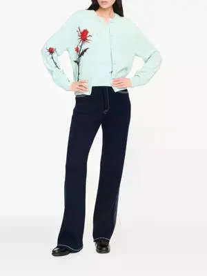 BARRIE Cashmere Thistle Motif Cardigan