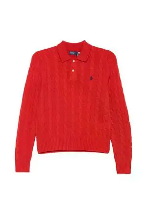 Polo Ralph Lauren Cable Knit Polo Sweater - Red