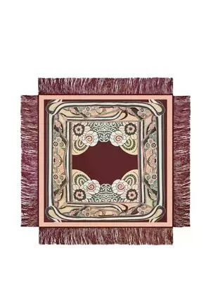 La DoubleJ Reversible Fringed Scarf - Red