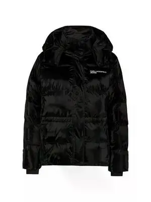 Karl Lagerfeld Hooded Puffer Jacket - Black