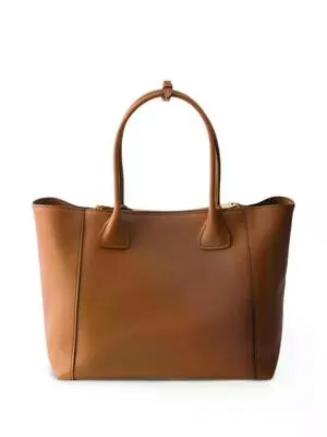 Prada Large Leather Tote Bag - Brown