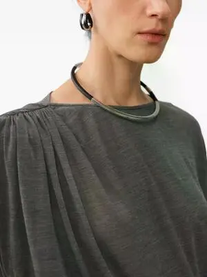 LESS Asymmetric Draped T-shirt