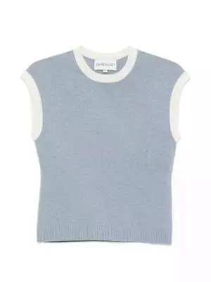 Eric Bompard Contrast-trim Cashmere Vest - Blue