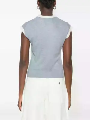 Eric Bompard Contrast-trim Cashmere Vest - Blue