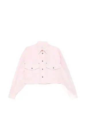 Versace Crop Button-down Shirt - Pink
