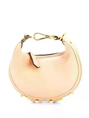 Fendi Fendigraphy Bag Leather Nano Hobo Bag - Neutrals