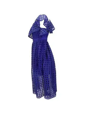 SELF-PORTRAIT One-shoulder Ruffled Midi Dress