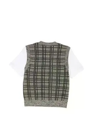 LESS Plaided Layered-effect T-shirt
