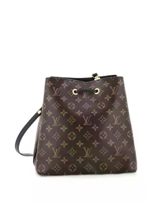 LOUIS VUITTON Neonoe Handbag Monogram Canvas With Leather Mm Bucket Bag - Black