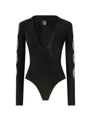 Pinko Bodysuit With Sheer Details - Black