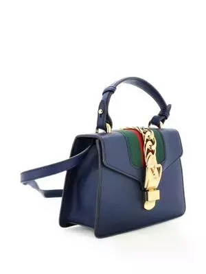Gucci Sylvie Top Handle Bag Leather Mini Satchel