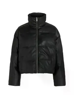 Karl Lagerfeld Faux-leather Puffer Jacket - Black