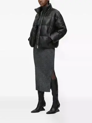 Karl Lagerfeld Faux-leather Puffer Jacket