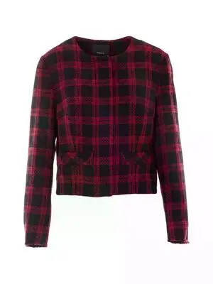 Pinko Checked Collarless Jacket