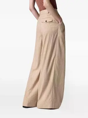 Paul Smith Sand Pinstripe Wide Leg Trousers