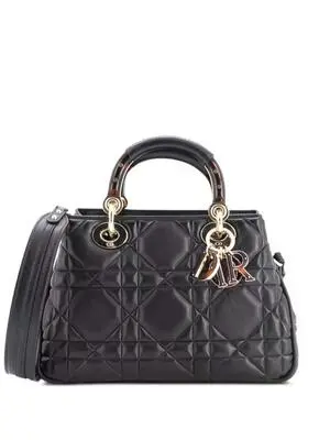 Dior Lady 95.22 Cannage Embossed Leather Bag - Black