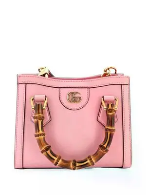Gucci Diana Nm Bamboo Handle Tote Leather Mini Crossbody Bag - Pink