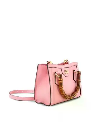 Gucci Diana Nm Bamboo Handle Tote Leather Mini Crossbody Bag - Pink