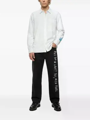 Karl Lagerfeld X Pietro Terzini Slogan-print Jeans - Black