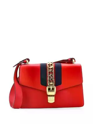 Gucci Sylvie Leather Small Shoulder Bag - Red