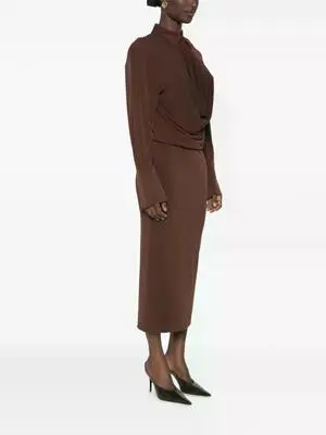 Andamane Lilia Long-sleeve Maxi Dress - Brown