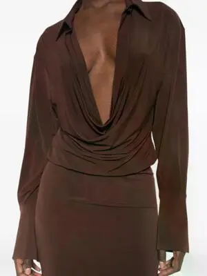 Andamane Lilia Long-sleeve Maxi Dress - Brown