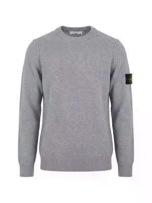 Stone Island Logo-patch Crew-neck Sweater - Grey