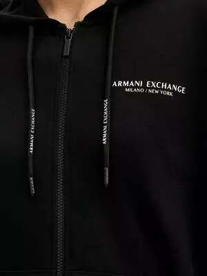 Armani Exchange Logo Print Zip-up Hoodie