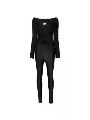 Andamane The Attico Twist-detail Cut-out Jumpsuit - Black