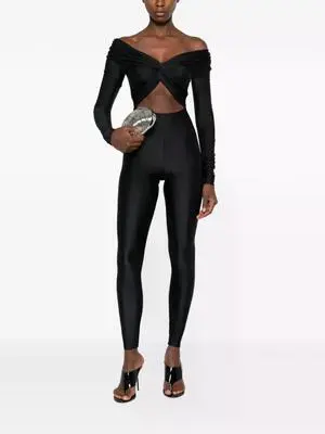 Andamane The Attico Twist-detail Cut-out Jumpsuit - Black
