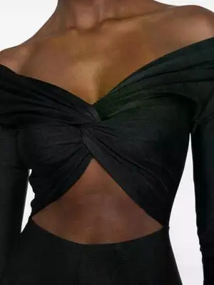 Andamane The Attico Twist-detail Cut-out Jumpsuit - Black