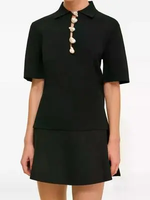 Cult Gaia Jaffa Pearl Top - Black