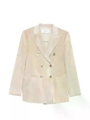 LARDINI Double-breasted Corduroy Blazer - Neutrals