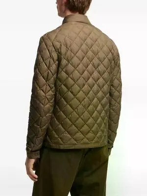 Moncler Oise Diamond Quilted Short Down Jacket - Green