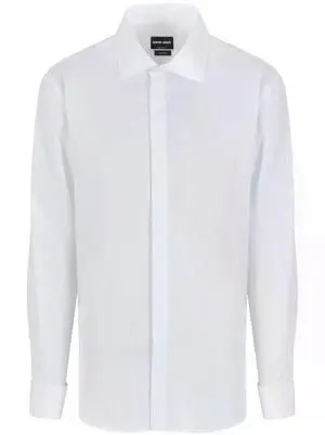 Giorgio Armani Spread-collar Cotton Shirt - White