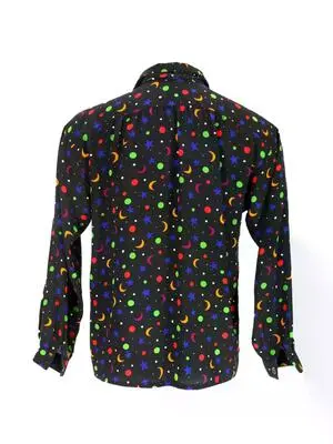 Saint Laurent 1979 Cosmic Print Pussy-bow Blouse