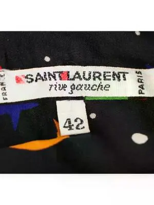 Saint Laurent 1979 Cosmic Print Pussy-bow Blouse