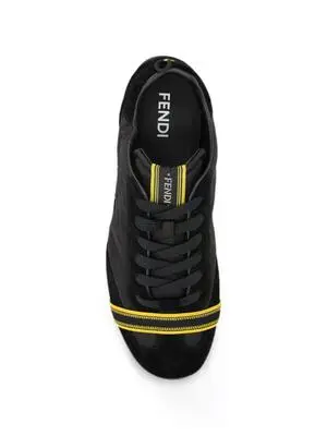Fendi Wrap Suede And Fabric Low-top Trainers