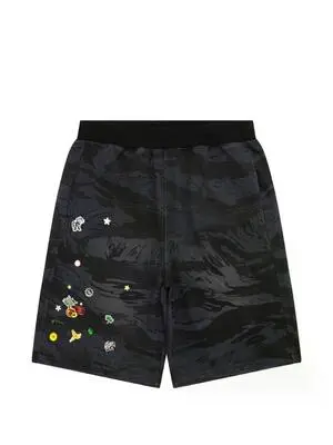 AAPE BY *A BATHING APE Sticker-print Track Shorts - Black