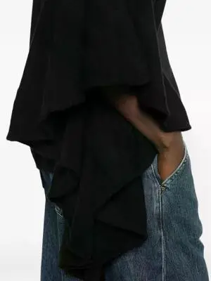UMA WANG Ruffled Cape-sleeve Jumper - Black
