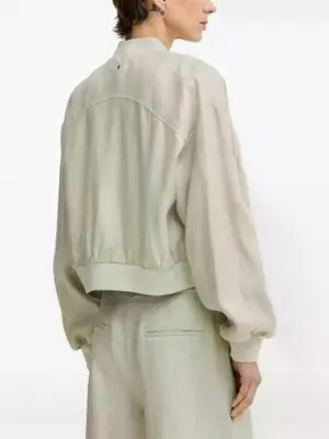 Armani Exchange Oversized Linen Twill Bomber Jacket