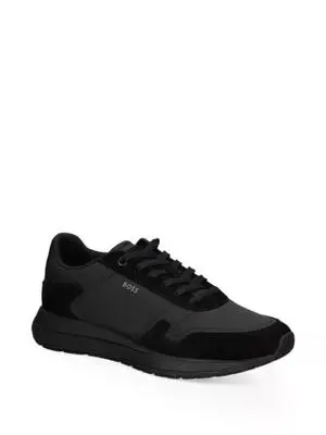 BOSS Panelled Lace-up Sneakers - Black