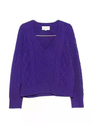 Eric Bompard Cable-knit V-neck Sweater - Purple