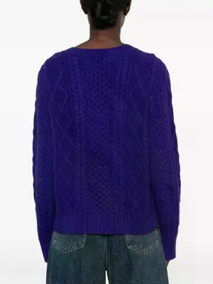 Eric Bompard Cable-knit V-neck Sweater