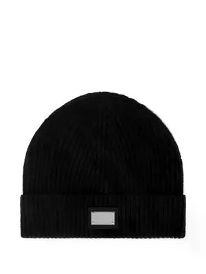 Dolce & Gabbana Cashmere And Wool Beanie With Branded Tag