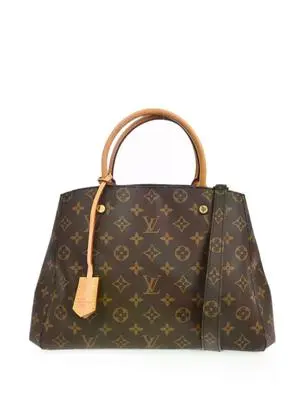 LOUIS VUITTON 2017 Mm Montaigne Monogram Tote Bag - Brown