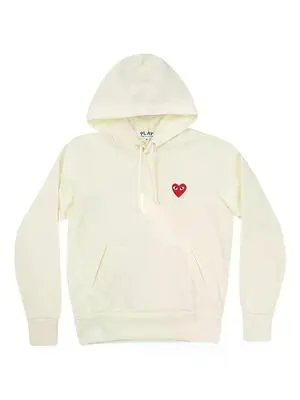 Play Comme Des Garcon Hoodie With Embroidered Heart Logo - Neutrals