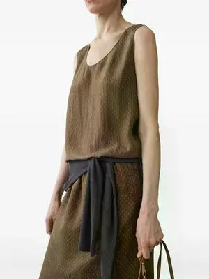 LESS Polka-dot Printed Layered Vest