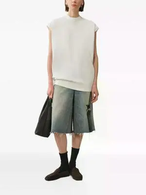 LESS Sculptural Crew-neck Vest - White