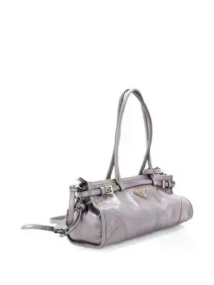 Prada Bonnie Vitello Shine Medium Crossbody Bag - Grey